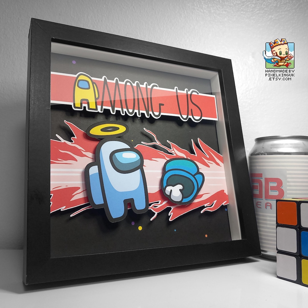 Among Us Pixel Art Shadow Box 3D Layered Handmade Framed - Etsy UK