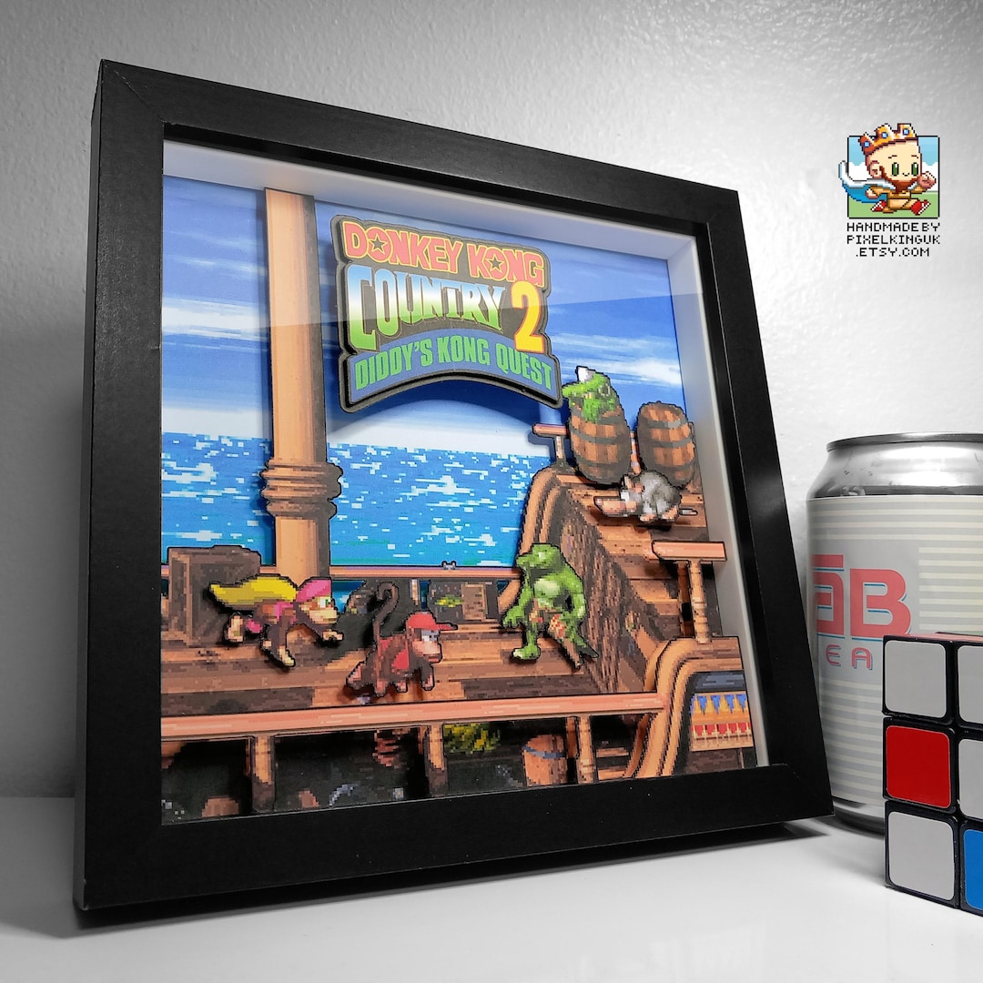 Donkey Kong Country 2: Diddy’s Kong Quest Pixel Art Shadow Box ...