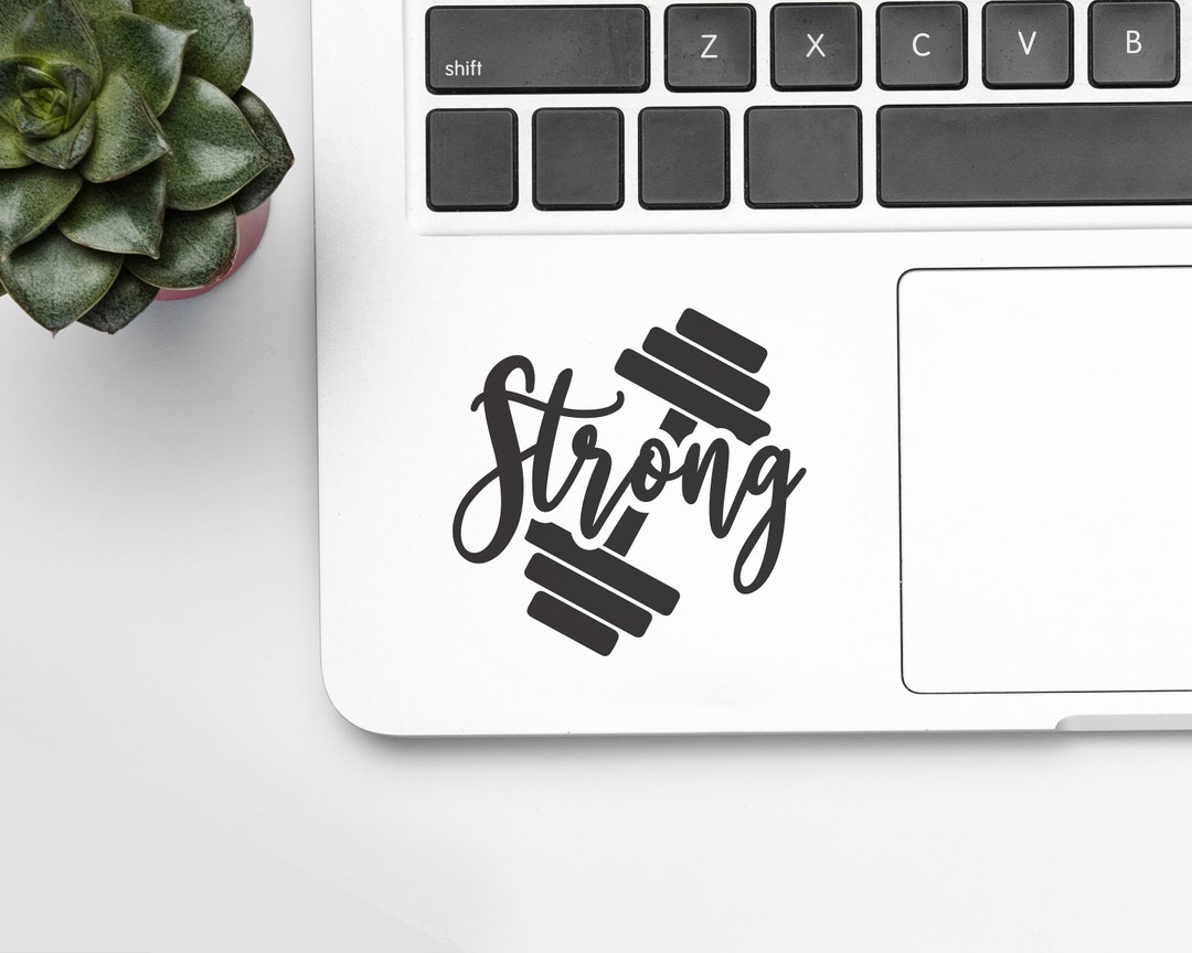 Strong Decal, Barbell Vinyl Decal, Dumbbell Decal, Gym Decal, Car ...