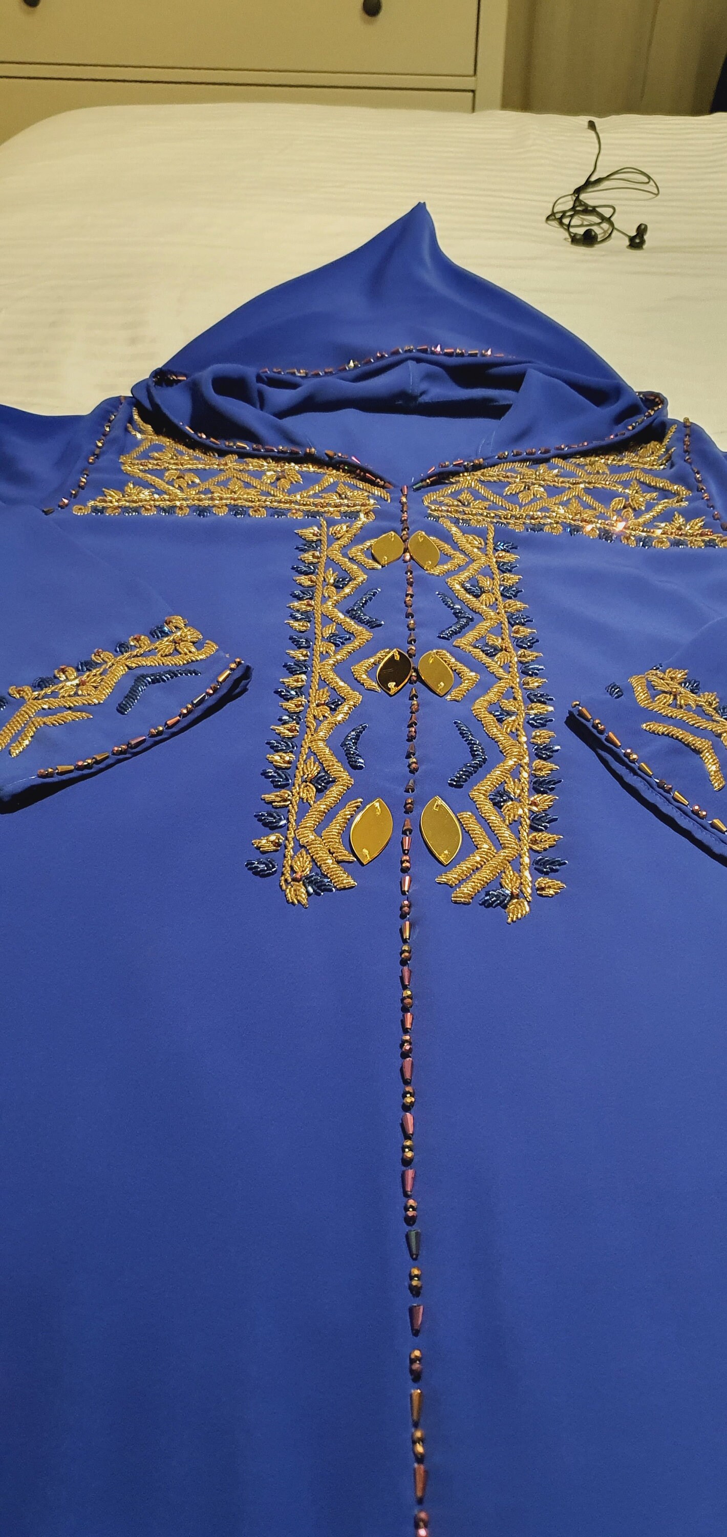 Moroccan Djellaba, Hand-beaded Jellaba, Silk Crepe Djellaba ...