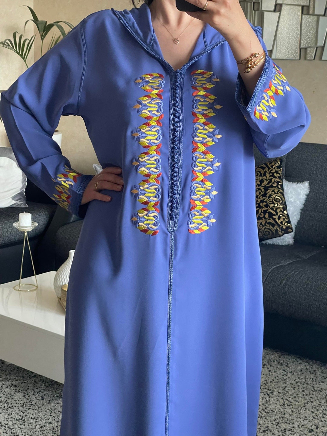 Moroccan Djellaba,embroidered Moroccan Djellaba,oversized Traditional ...
