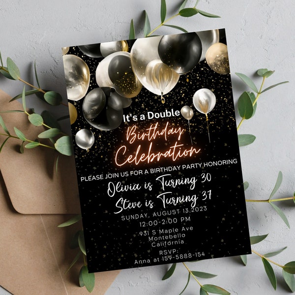 Double Celebration Invitation - Etsy