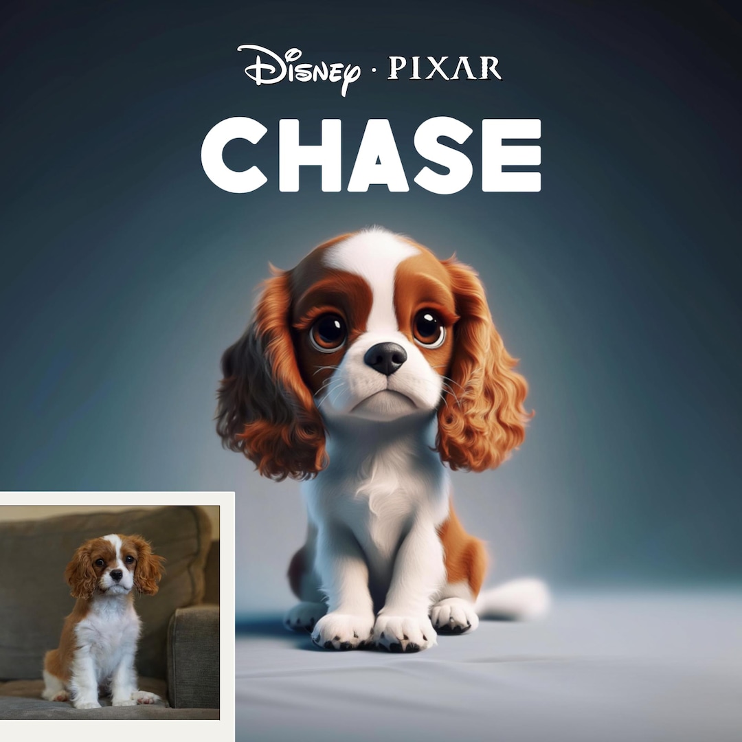 Custom Pixar Pet Poster, Custom Animated Pet Caricature, Pixar-inspired ...