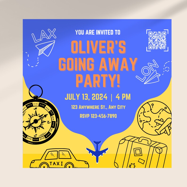 Going Away Party Invitations, Canva Farewell Celebration, 5.5x5.5 ...