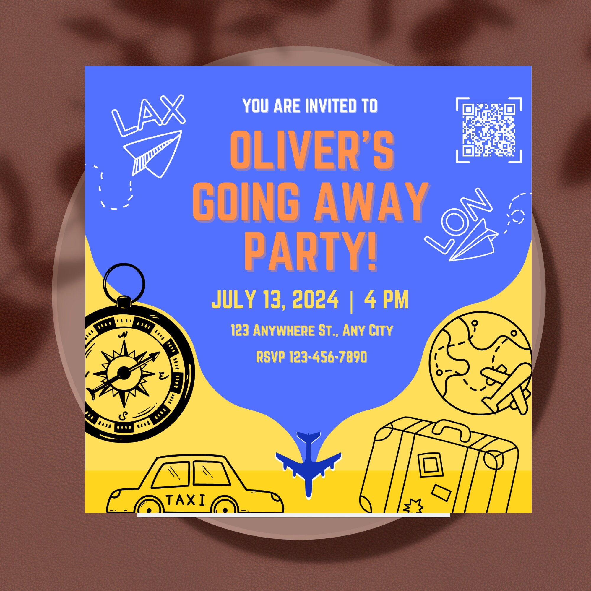 Going Away Party Invitations, Canva Farewell Celebration, 5.5x5.5 ...