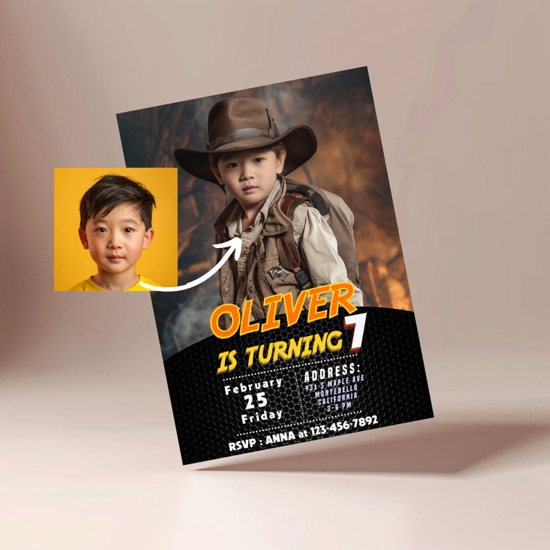 Custom Indiana Personalized With Photo Birthday Invitation Indiana ...