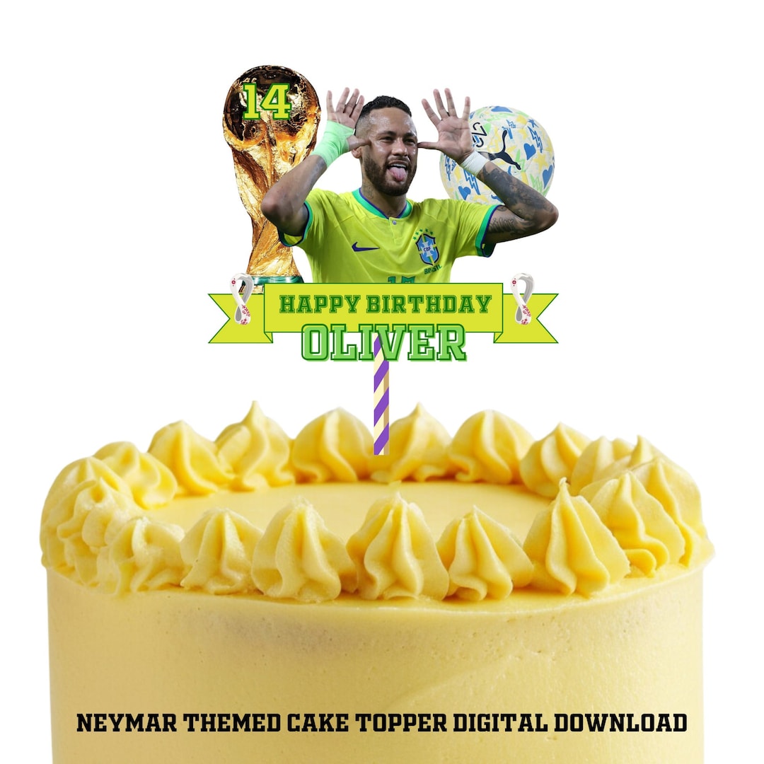 DIGITAL NEYMAR World Cup Cake Topper Canva Template, Neymar Cake Topper ...