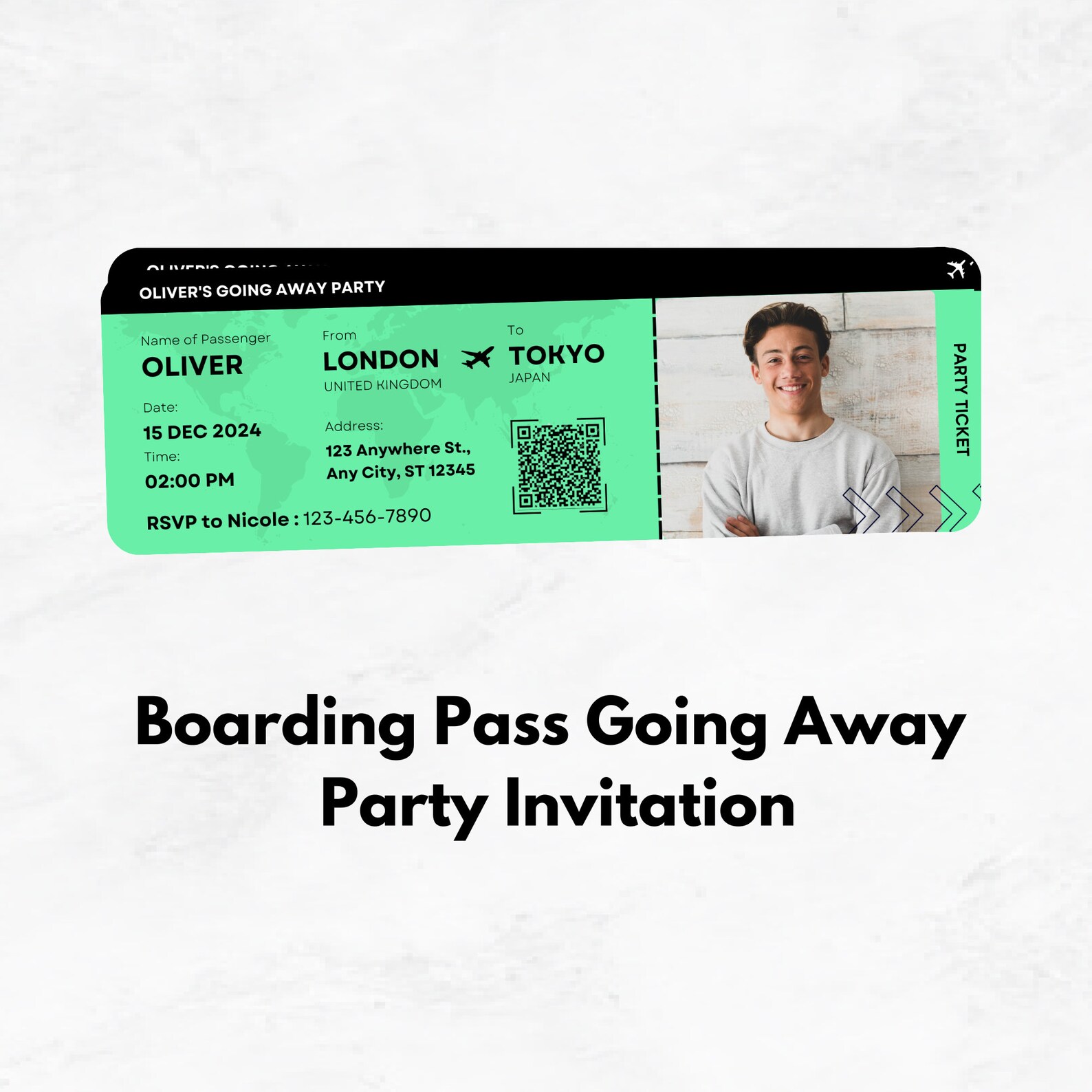 Editable Boarding Pass Going Away Party Invitation,farewell Party ...