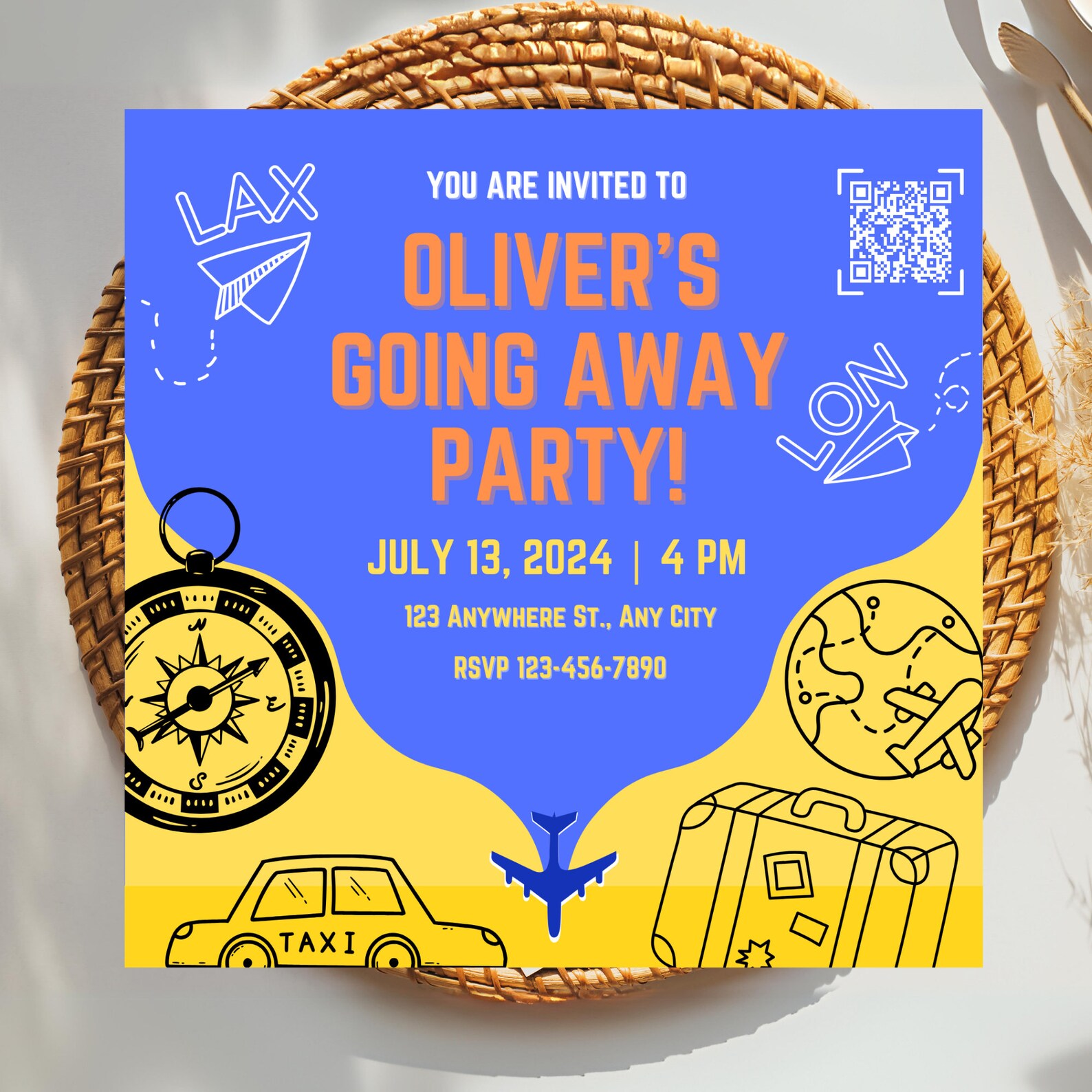 Going Away Party Invitations, Canva Farewell Celebration, 5.5x5.5 ...