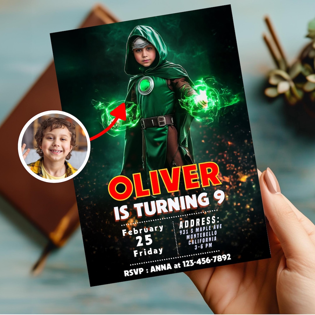 Custom Doom Birthday Invitation: Villain Face Swap (digital) - Etsy