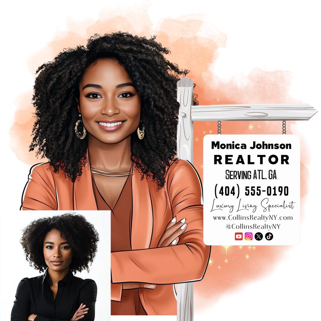 Custom Realtor Cartoon Logo: Real Estate Agent Avatar - Etsy