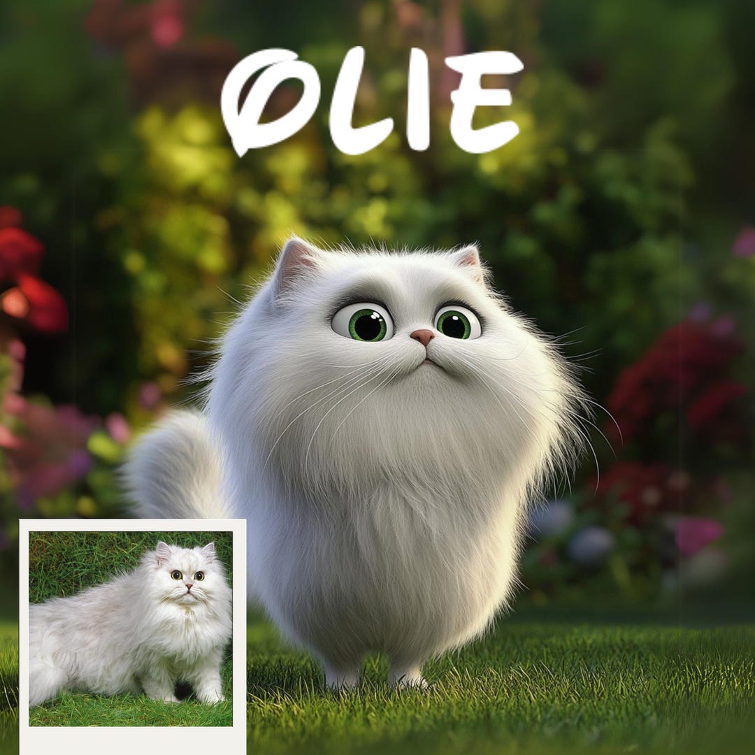 Custom Pixar Style Pet Portrait: Animated Pet Caricature (digital) - Etsy