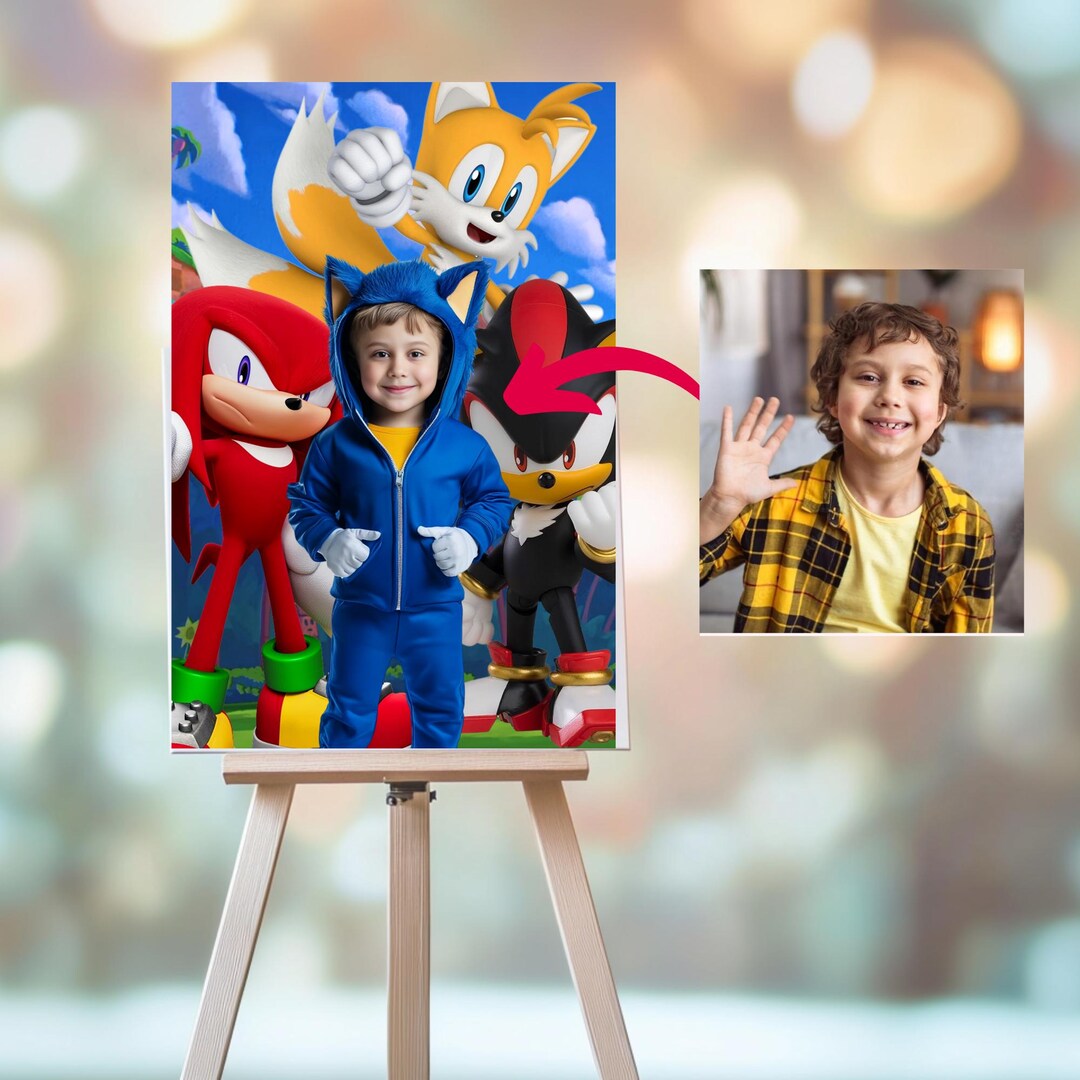 Sonic Personalized With Photo Digital Welcome Sign - Sonic Birthday ...