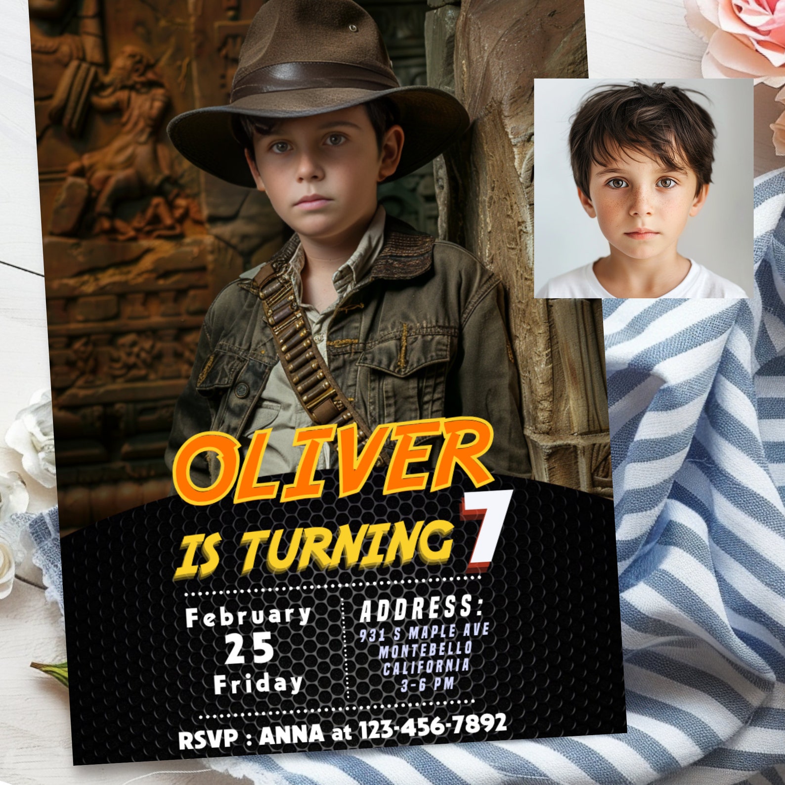 Custom Indiana Personalized With Photo Birthday Invitation Indiana ...