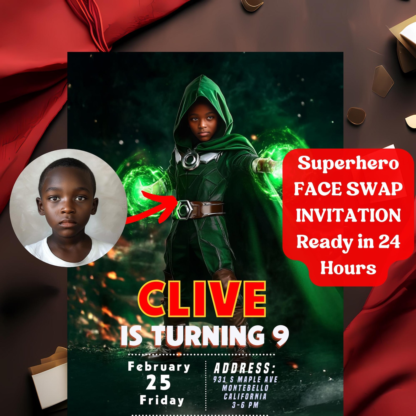 Custom Doom Birthday Invitation: Villain Face Swap (digital) - Etsy