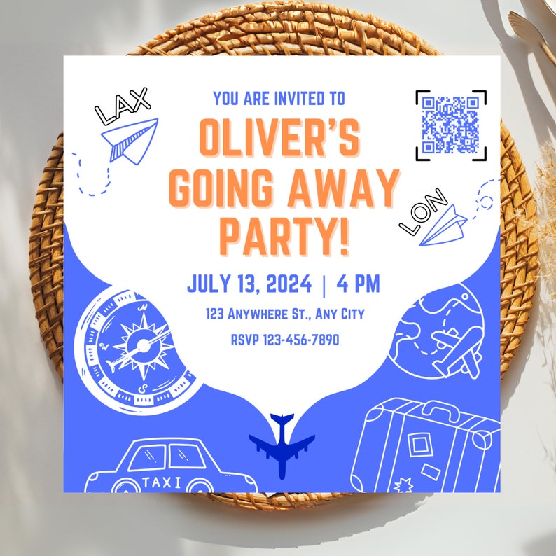 Going Away Party Invitations, Canva Farewell Celebration, 5.5x5.5 ...