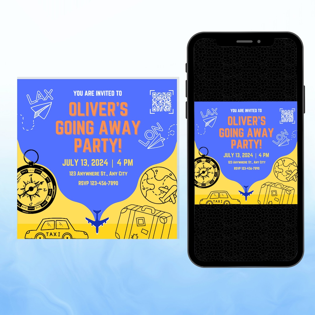 Going Away Party Invitations, Canva Farewell Celebration, 5.5x5.5 ...