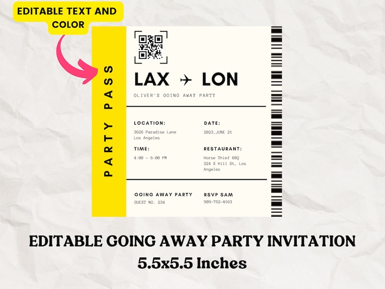 Editable Going Away Party Invitation,farewell Party Invite Canva ...