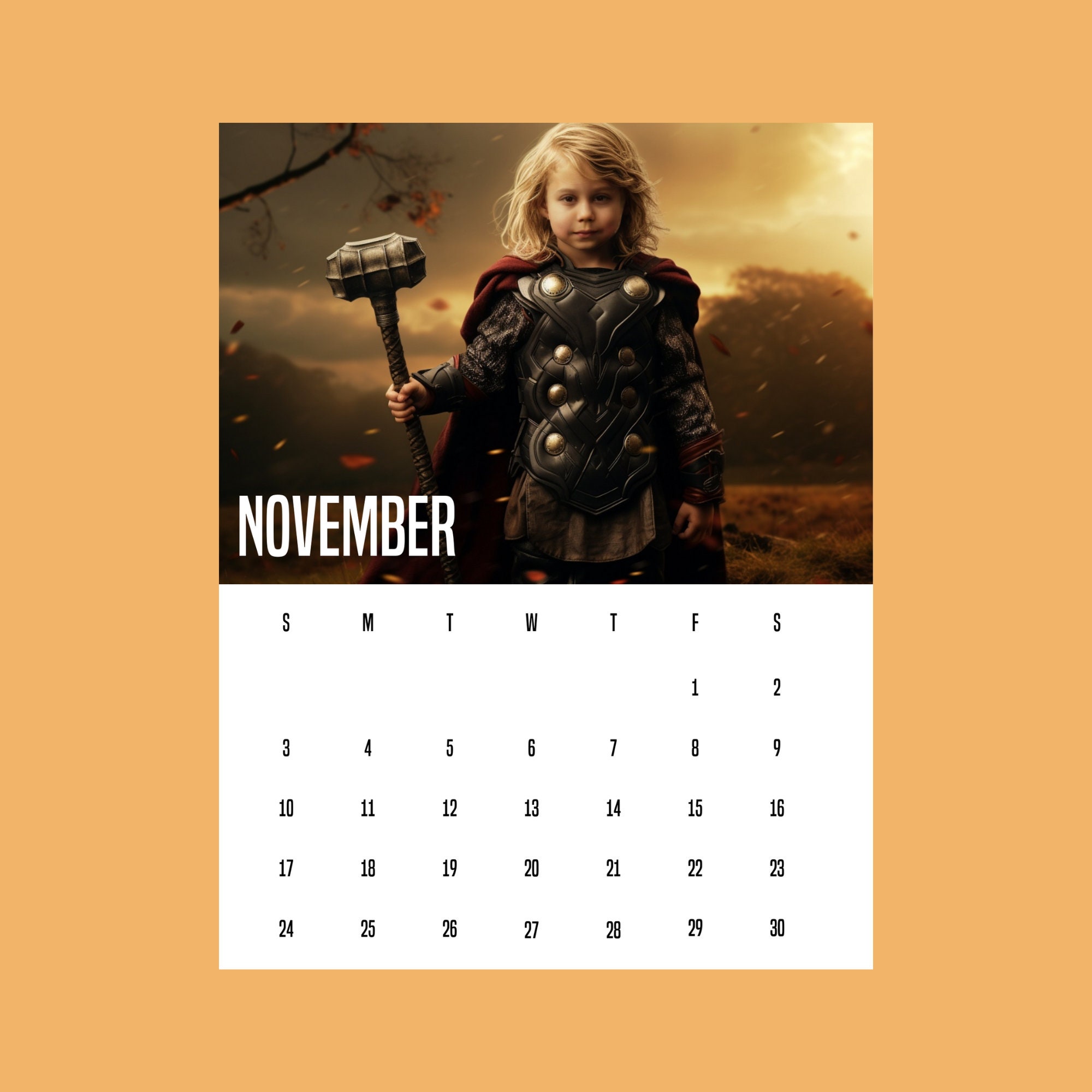 Custom 2024 Superhero Calendar Personalized Printable - Etsy