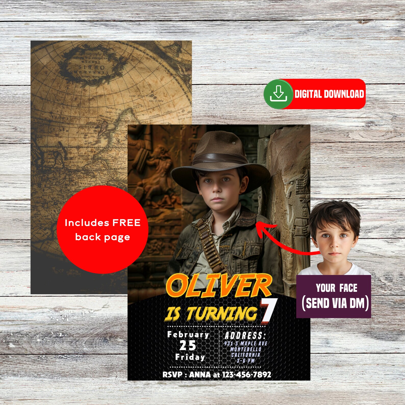 Custom Indiana Personalized With Photo Birthday Invitation Indiana ...