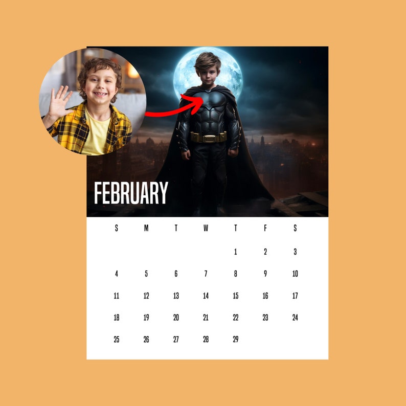 Custom 2024 Superhero Calendar Personalized Printable - Etsy UK