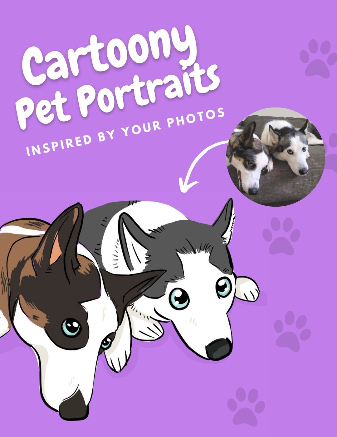 Custom Cartoony Printable Pet Portraits! - Etsy