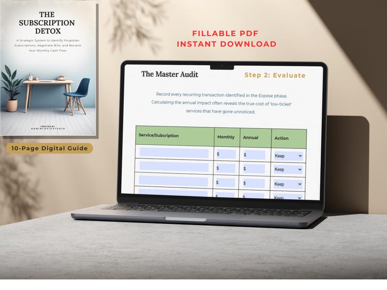 Subscription Audit & Tracker System, Bill Negotiation Guide, Household ...