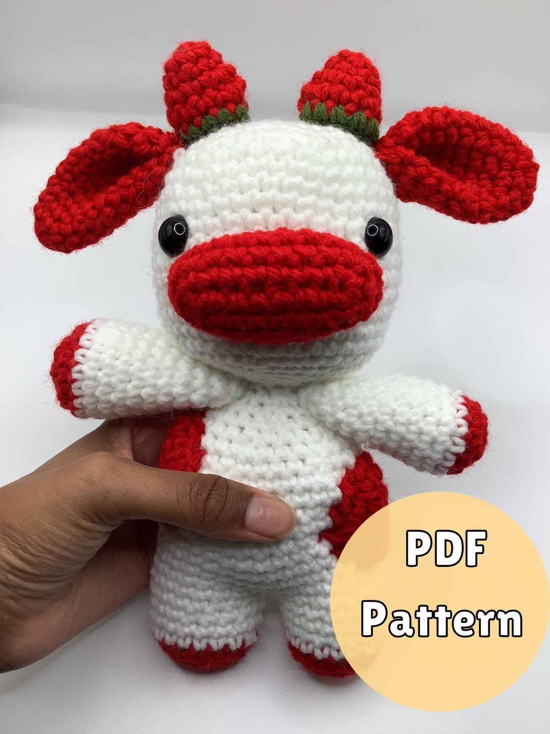 Crochet Strawberry Cow Pattern - Etsy