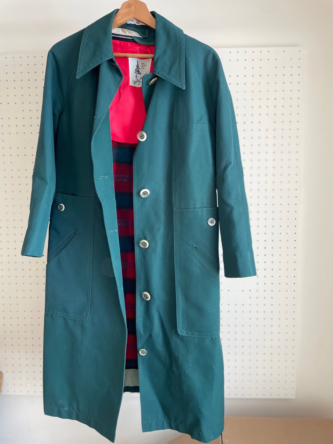 Vintage Misty Harbor Teal Raincoat: Flannel Lined Winter Overcoat - Etsy