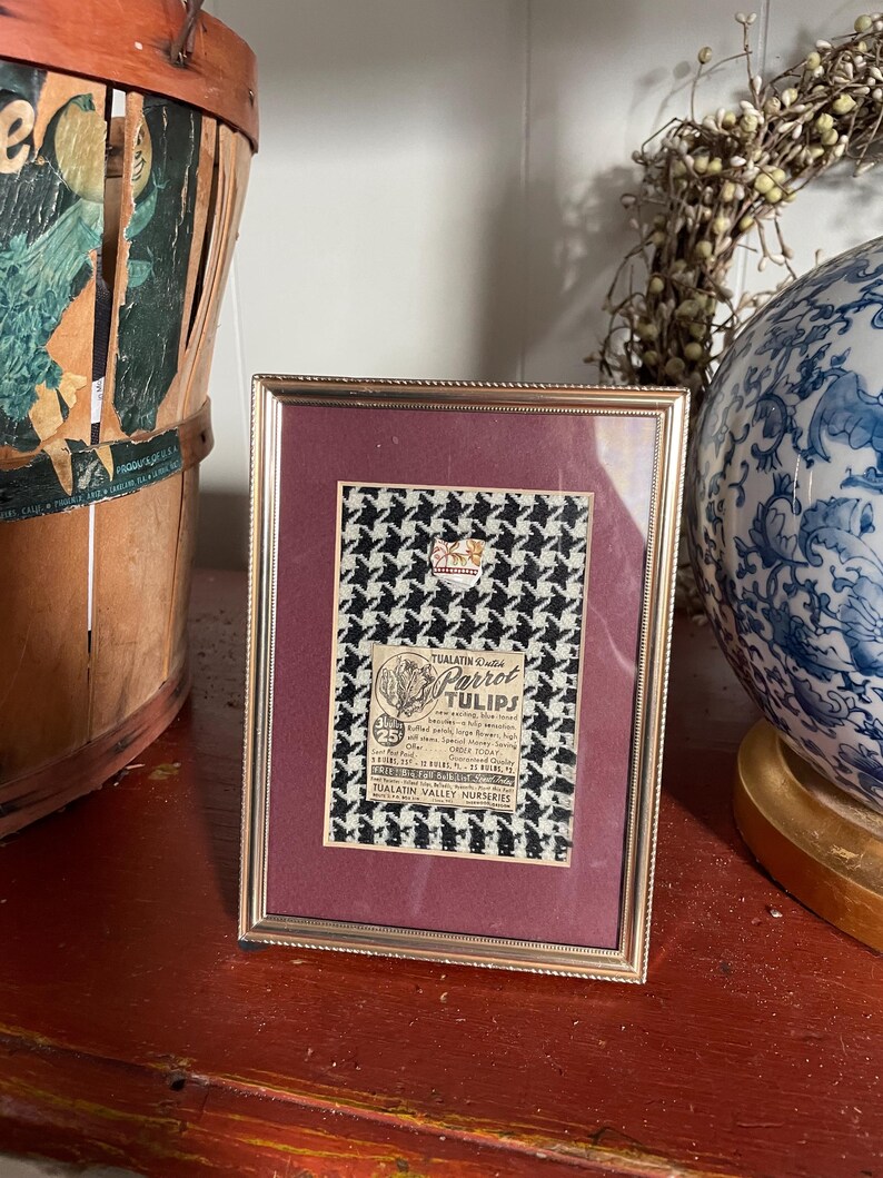 Vintage Framed 1948 Tulip Newspaper Art With Spode China - Etsy