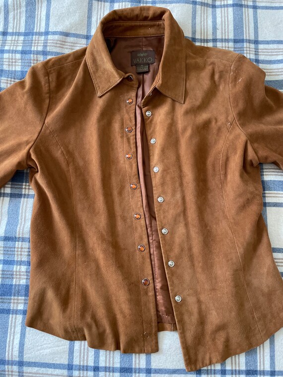 Suede Shirt, Vintage Suede Shirt, Copper Brown Suede … - Gem