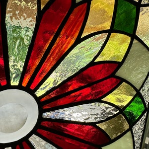Stained Glass Window Panel - Red Fission - Etsy