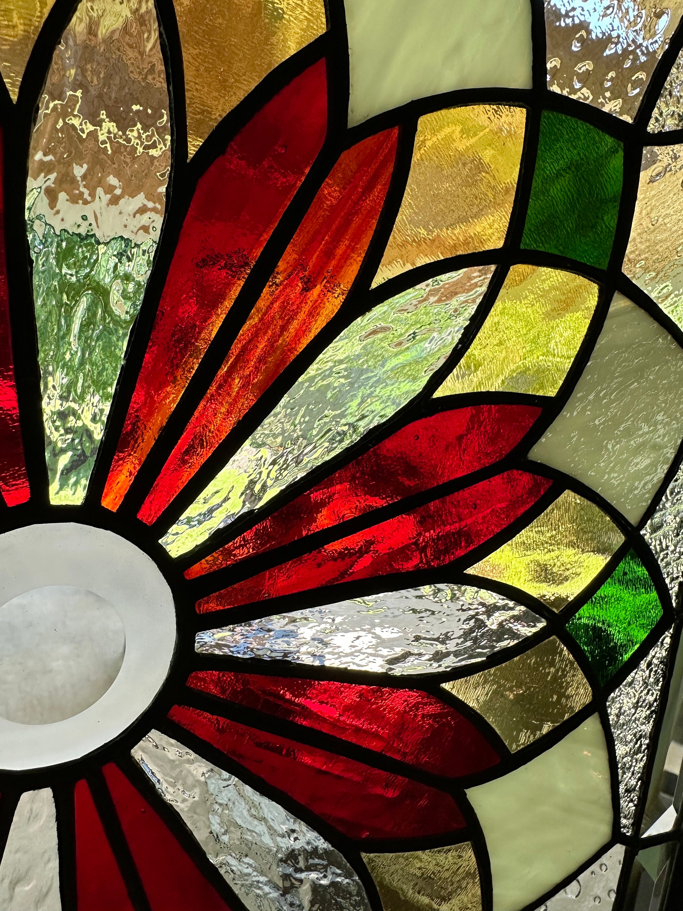 Stained Glass Window Panel - Red Fission - Etsy