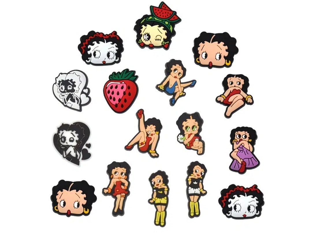 16 Pieces Betty Boo Croc Charms Cartoon Croc Charms Betty - Etsy