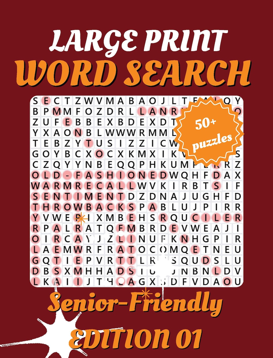 Large Print Nostalgic Word Search Puzzle Book for Seniors | Easy-to ...