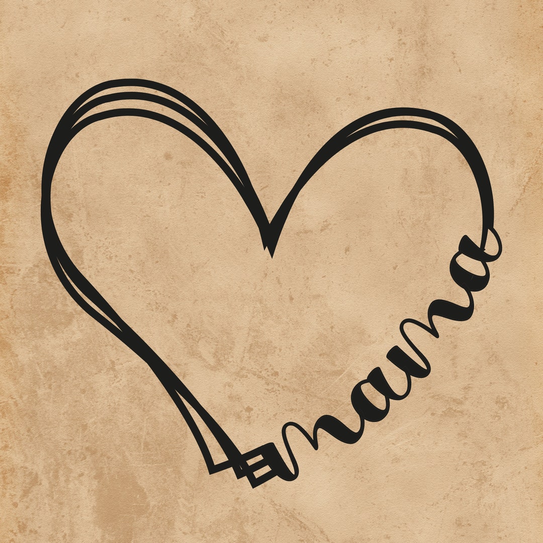 Heart Mama Svg and Png. Heart Mama Tshirt Design. Digital Download ...