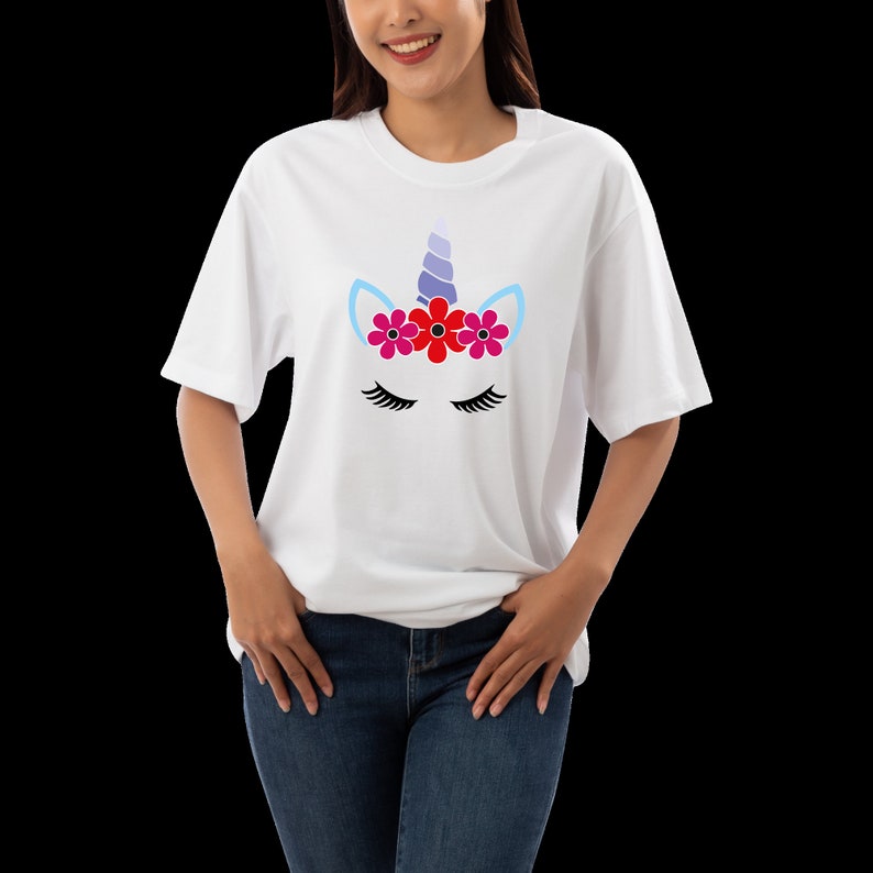 Cara de unicornio Svg y Png. Diseño de camiseta con cara de - Etsy México