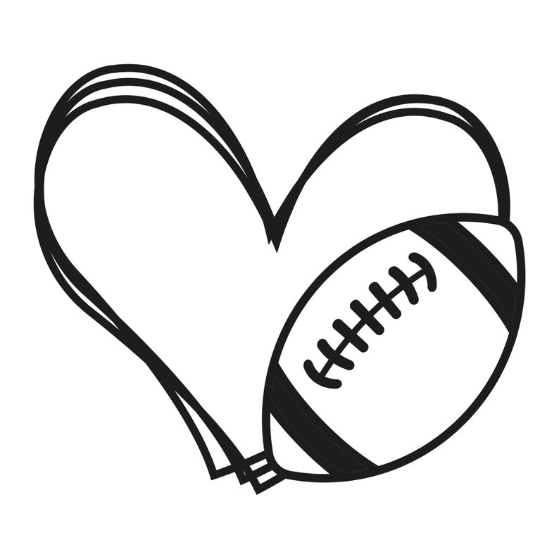 Heart Football Svg and Png. Heart Football Tshirt Design. - Etsy