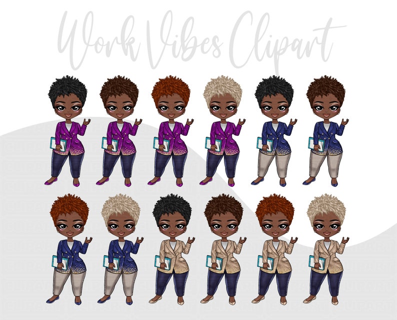 African American Teacher Clipart Bundle Back to School Clipart, Office ...