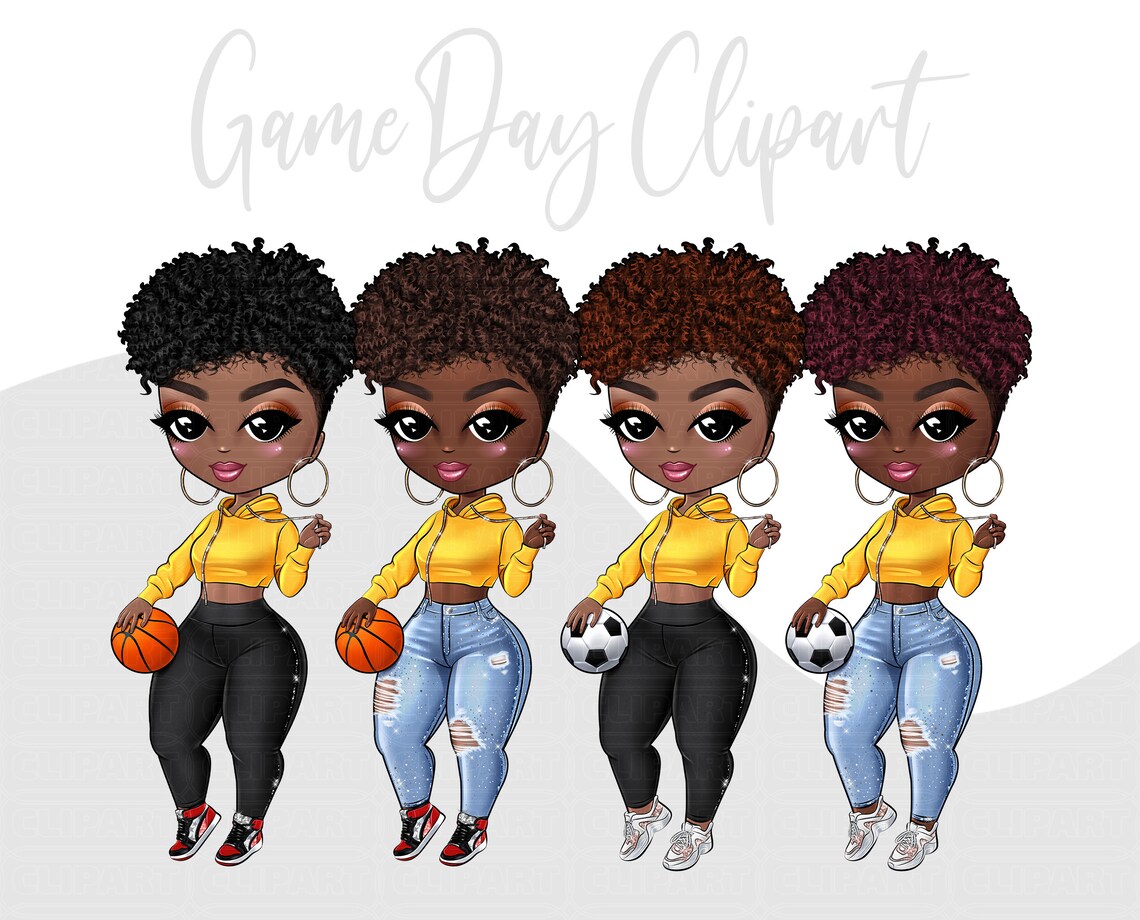 Basketball Clipart Bundle Soccer PNG Set, Game Day Clipart, African ...