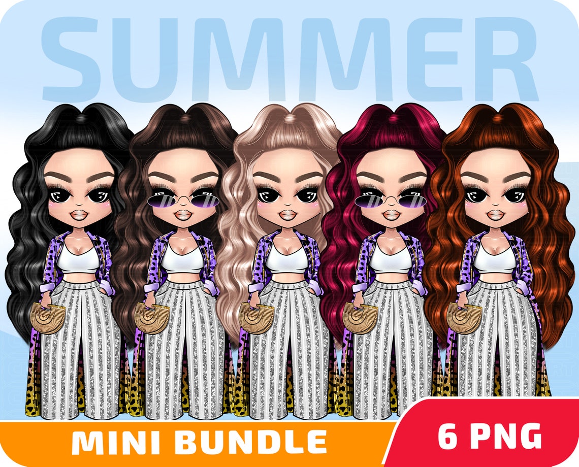Summer Clipart Set Vacay Mode PNG Fashion Cute Dolls PNG - Etsy