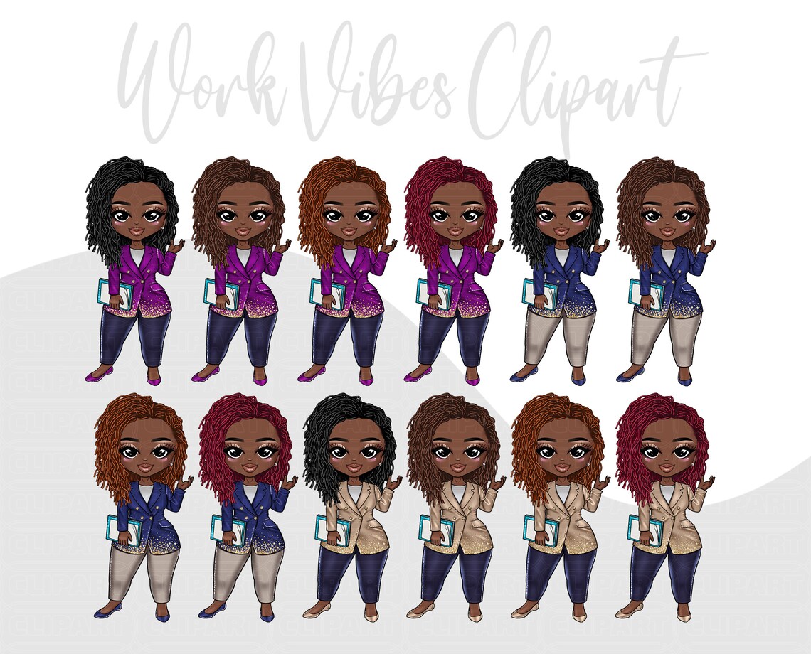 African American Teacher Clipart Bundle Back to School Clipart, Office ...