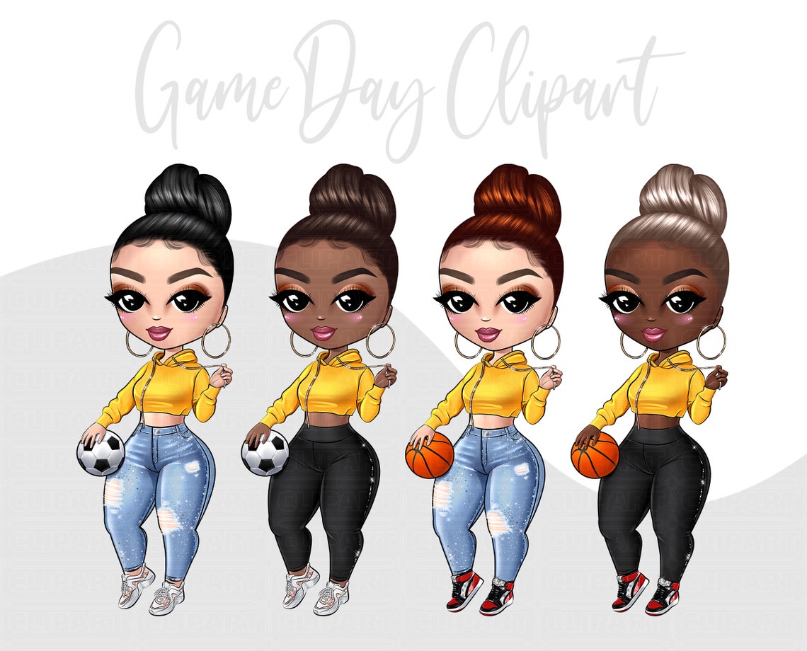 Basketball Clipart Bundle Soccer PNG Set, Game Day Clipart, African ...