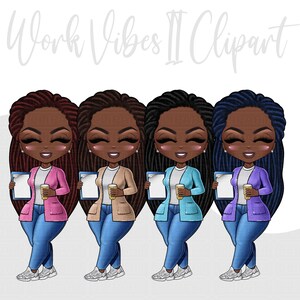 Back to School Clipart Bundle With Afro Teacher Doll, Office Girl PNG ...