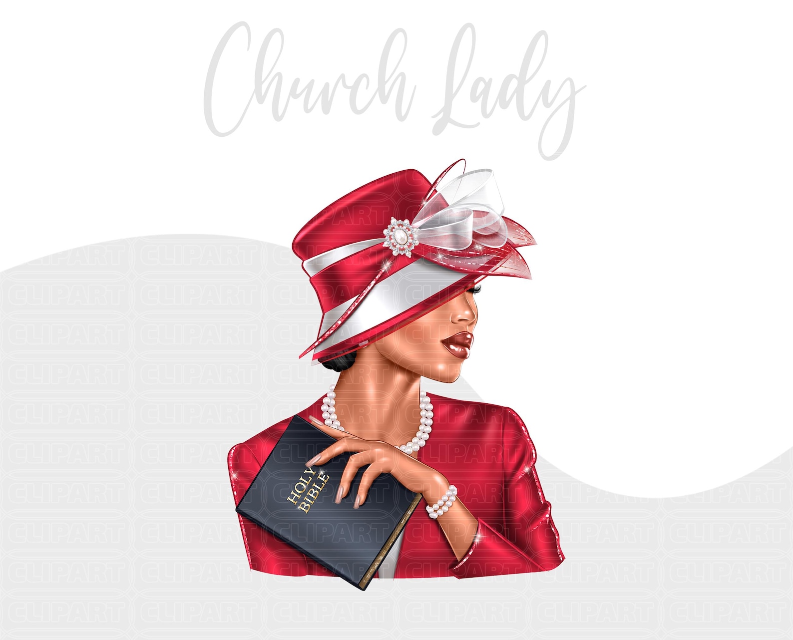 Church Lady Clipart Set - Christian Clipart, Prayer PNG, Bible Clip Art, Caucasian Woman Clipart ...
