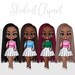 Student Clipart Bundle African American Girl PNG, Back to School PNG ...