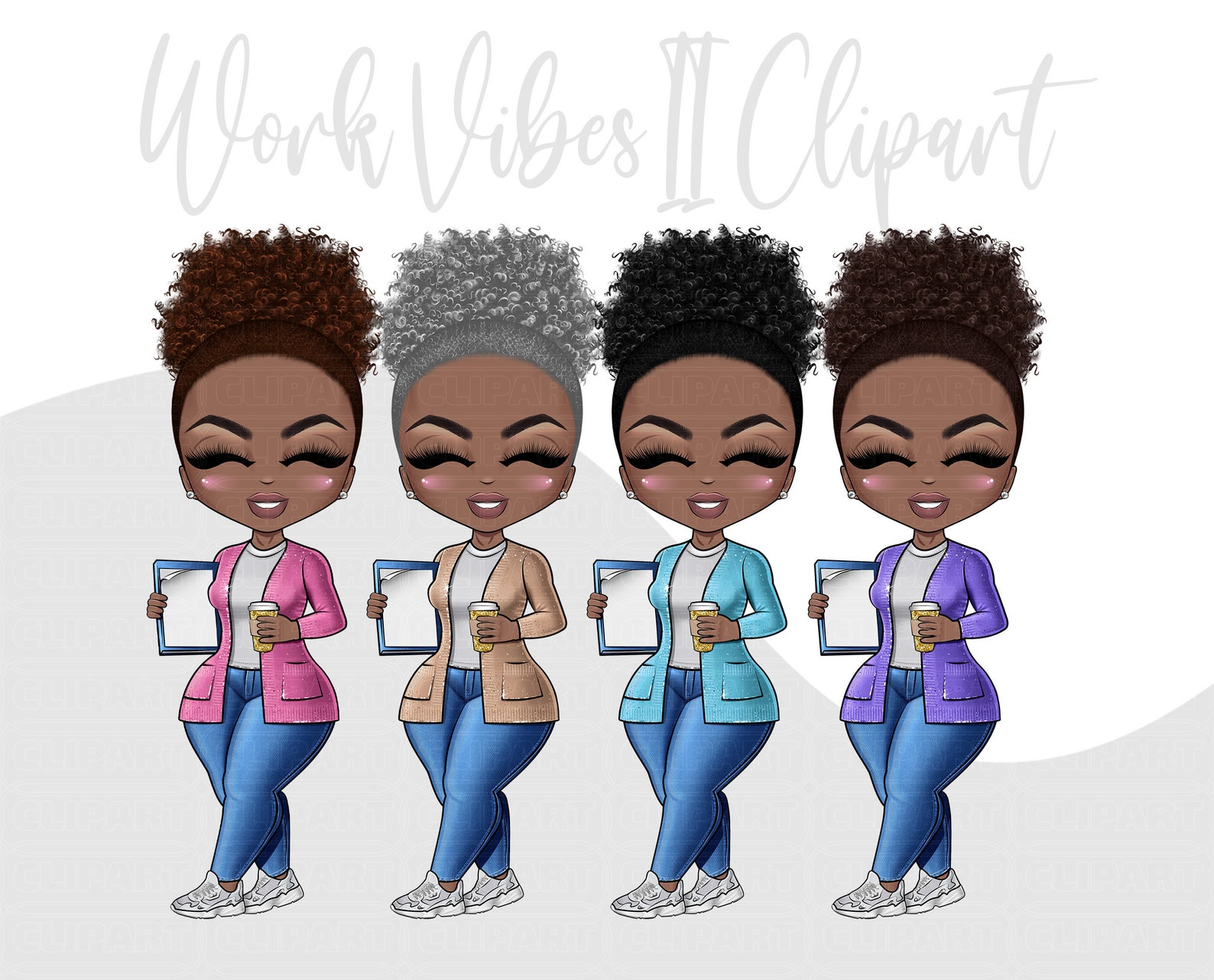 African American Teacher Clipart Bundle - Back to School Clipart ...