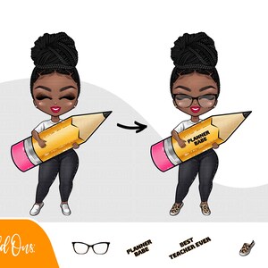 African American Teacher Clipart Bundle - School Clipart, Teacher Life ...