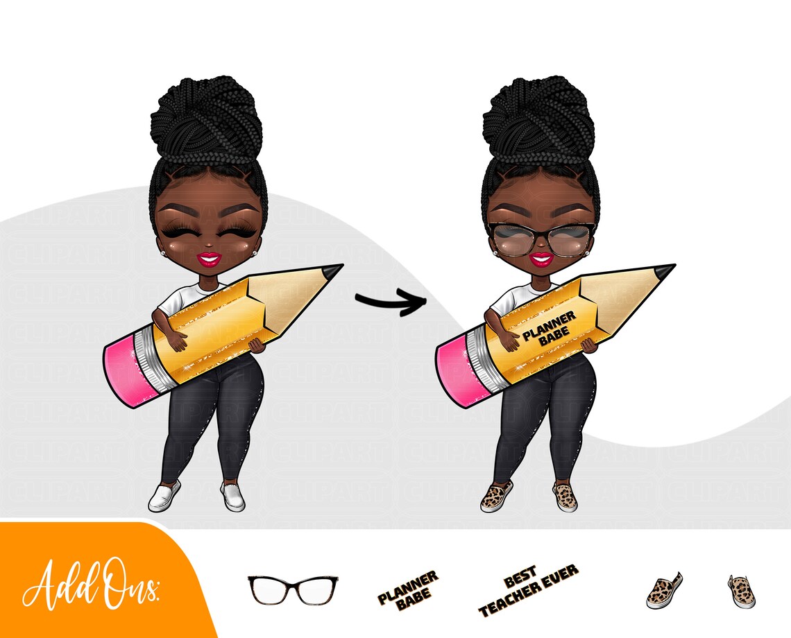 African American Teacher Clipart Bundle - Back to School Clipart, Best ...