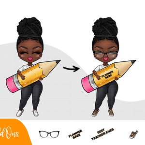 African American Teacher Clipart Bundle - Back to School Clipart, Best ...